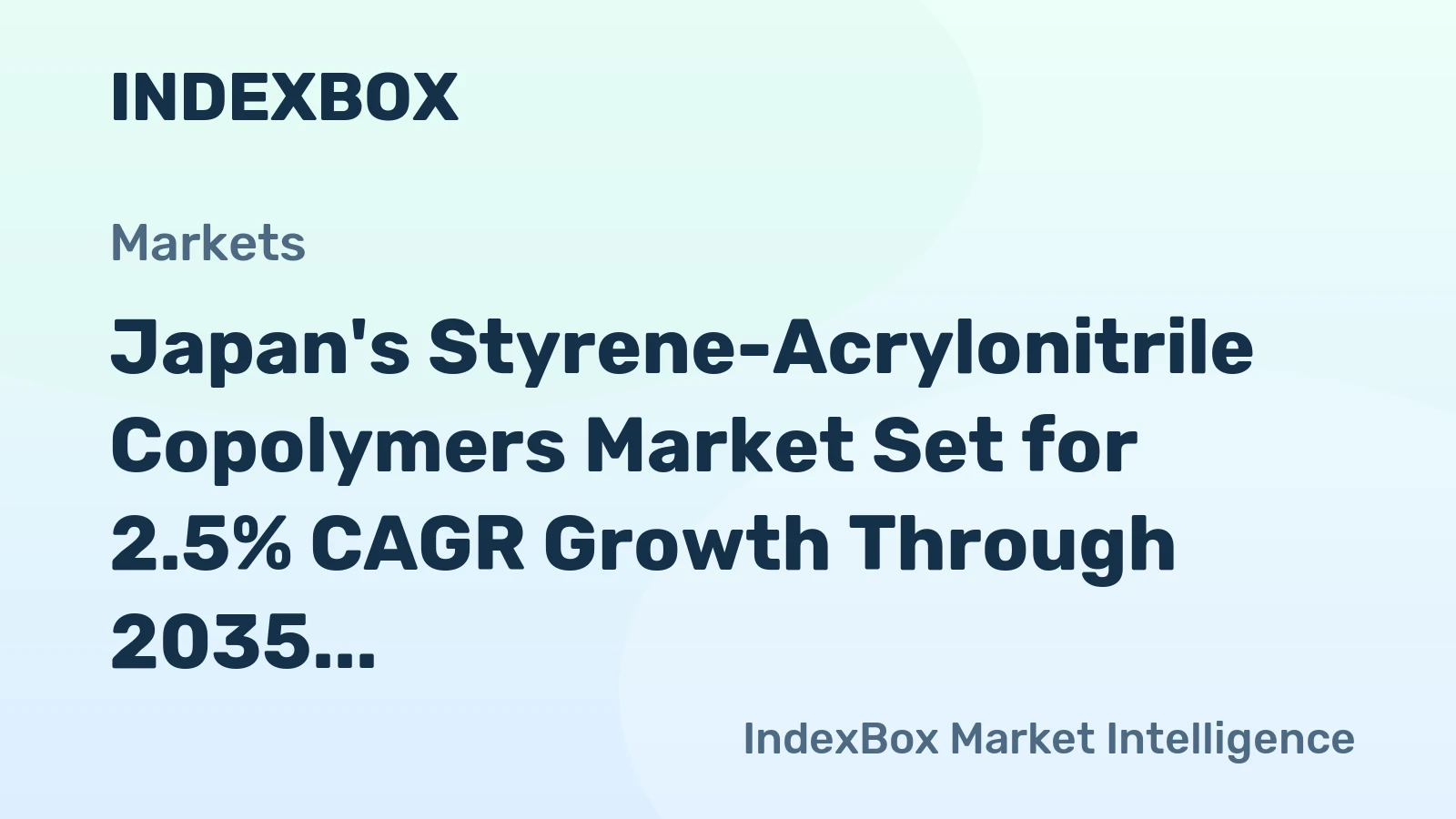 Japan's Styrene-Acrylonitrile Copolymers Market Set for 2.5% CAGR Growth Through 2035