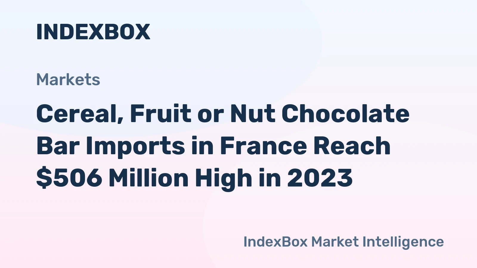 Cereal, Fruit or Nut Chocolate Bar Imports in France Reach $506 Million High in 2023
