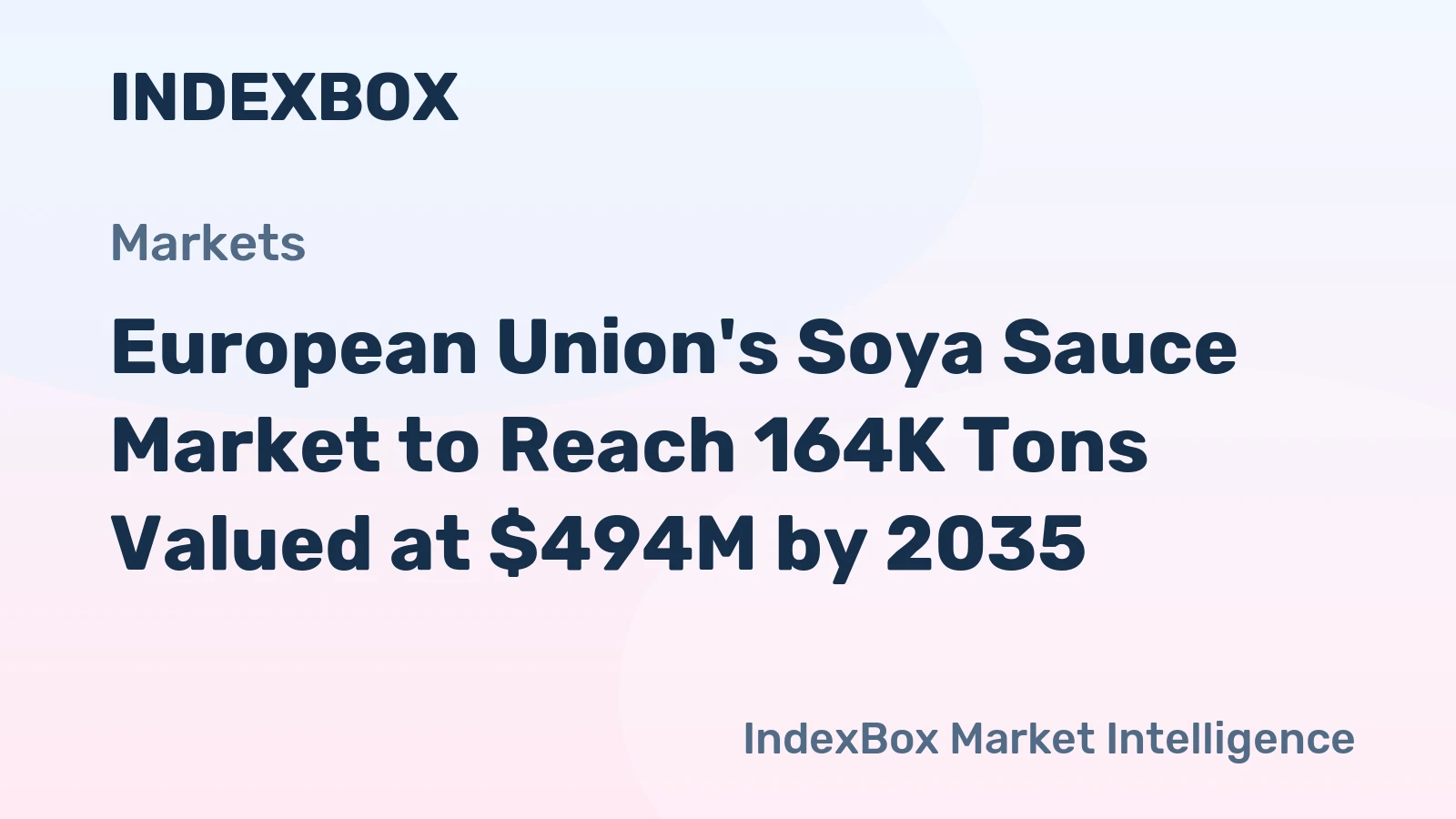 European Union's Soya Sauce Market to Reach 164K Tons Valued at $494M by 2035