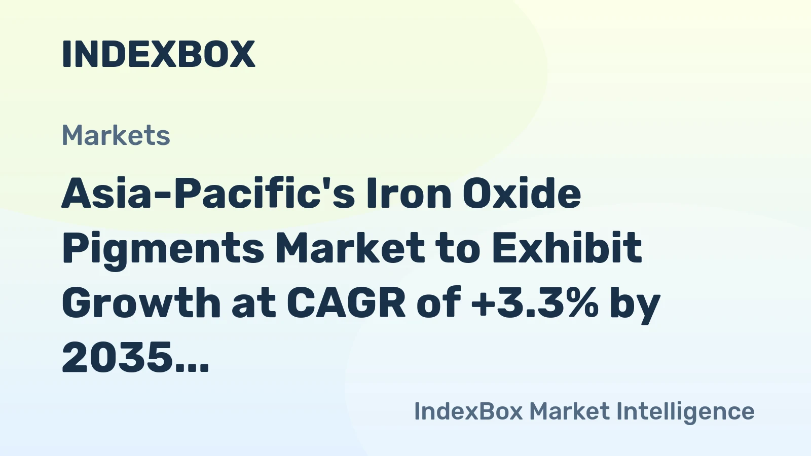 Asia-Pacific's Iron Oxide Pigments Market to Exhibit Growth at CAGR of +3.3% by 2035