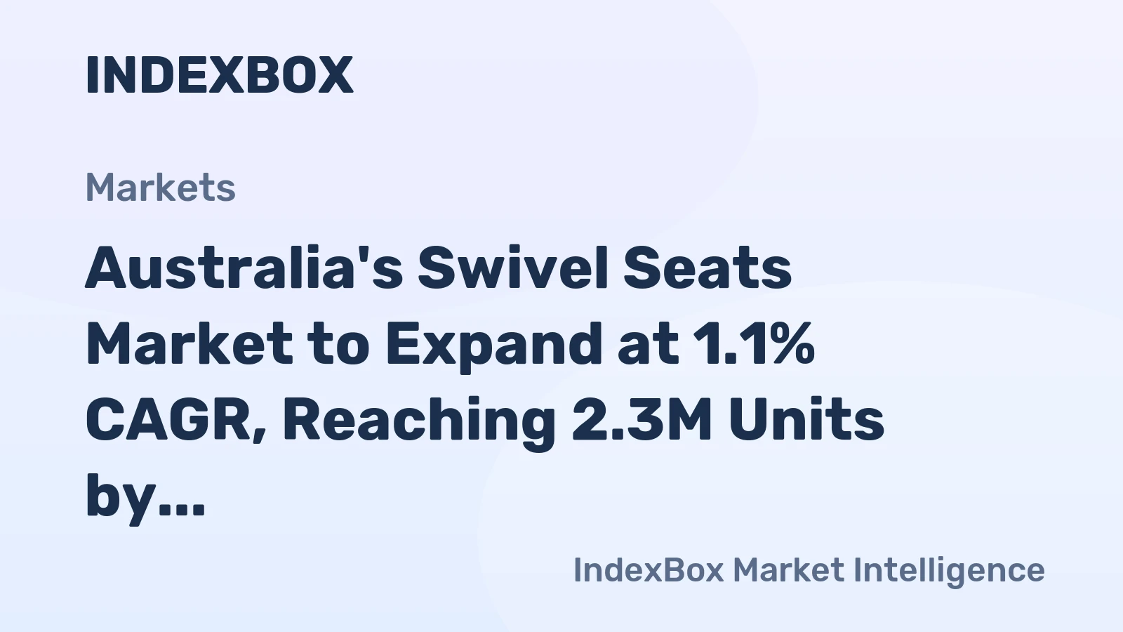 Australia's Swivel Seats Market to Expand at 1.1% CAGR, Reaching 2.3M Units by 2035