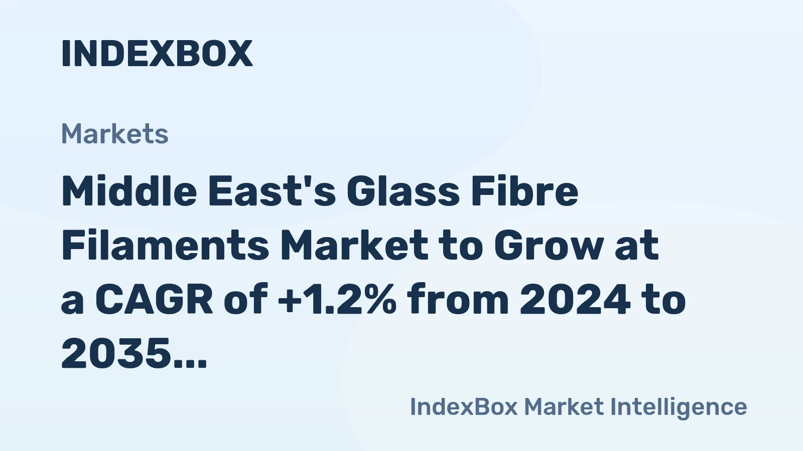 Middle East's Glass Fibre Filaments Market to Grow at a CAGR of +1.2% from 2024 to 2035
