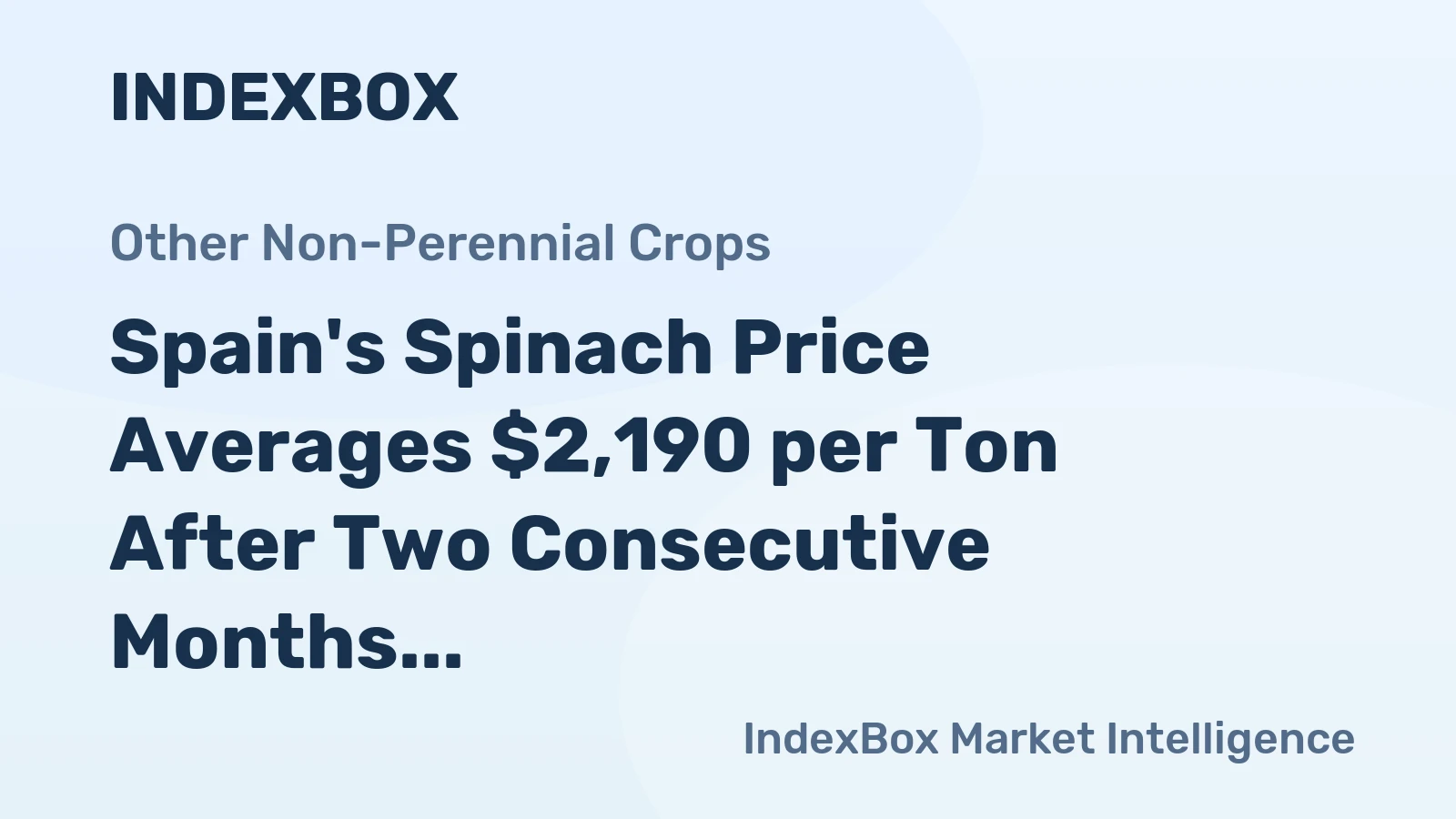 Spain's Spinach Price Averages $2,190 per Ton After Two Consecutive Months of Growth