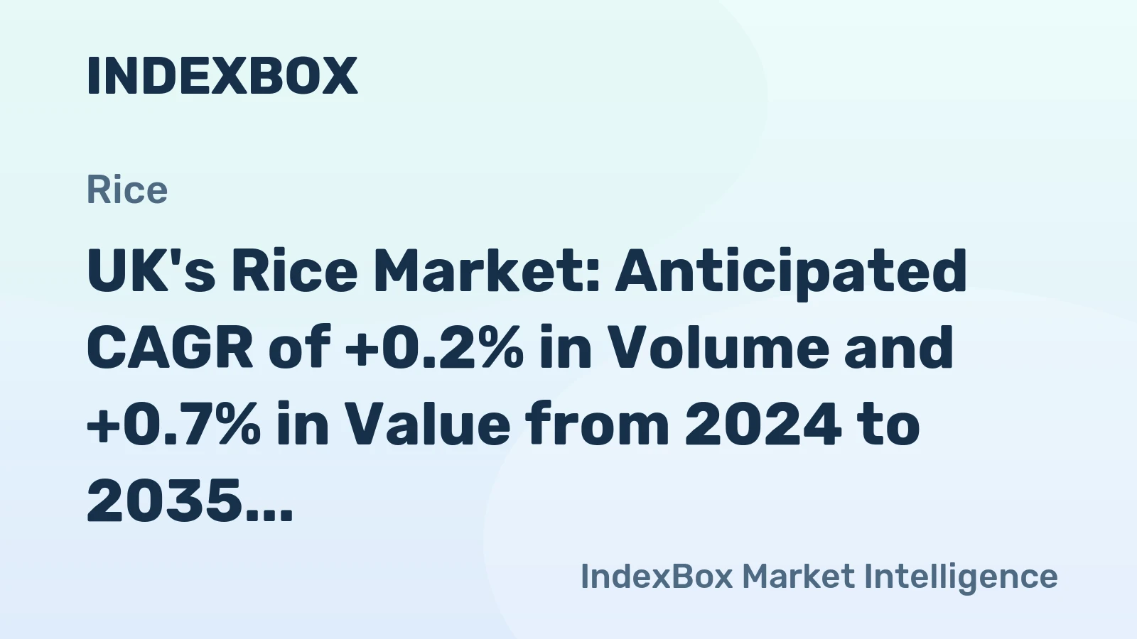 UK's Rice Market: Anticipated CAGR of +0.2% in Volume and +0.7% in Value from 2024 to 2035