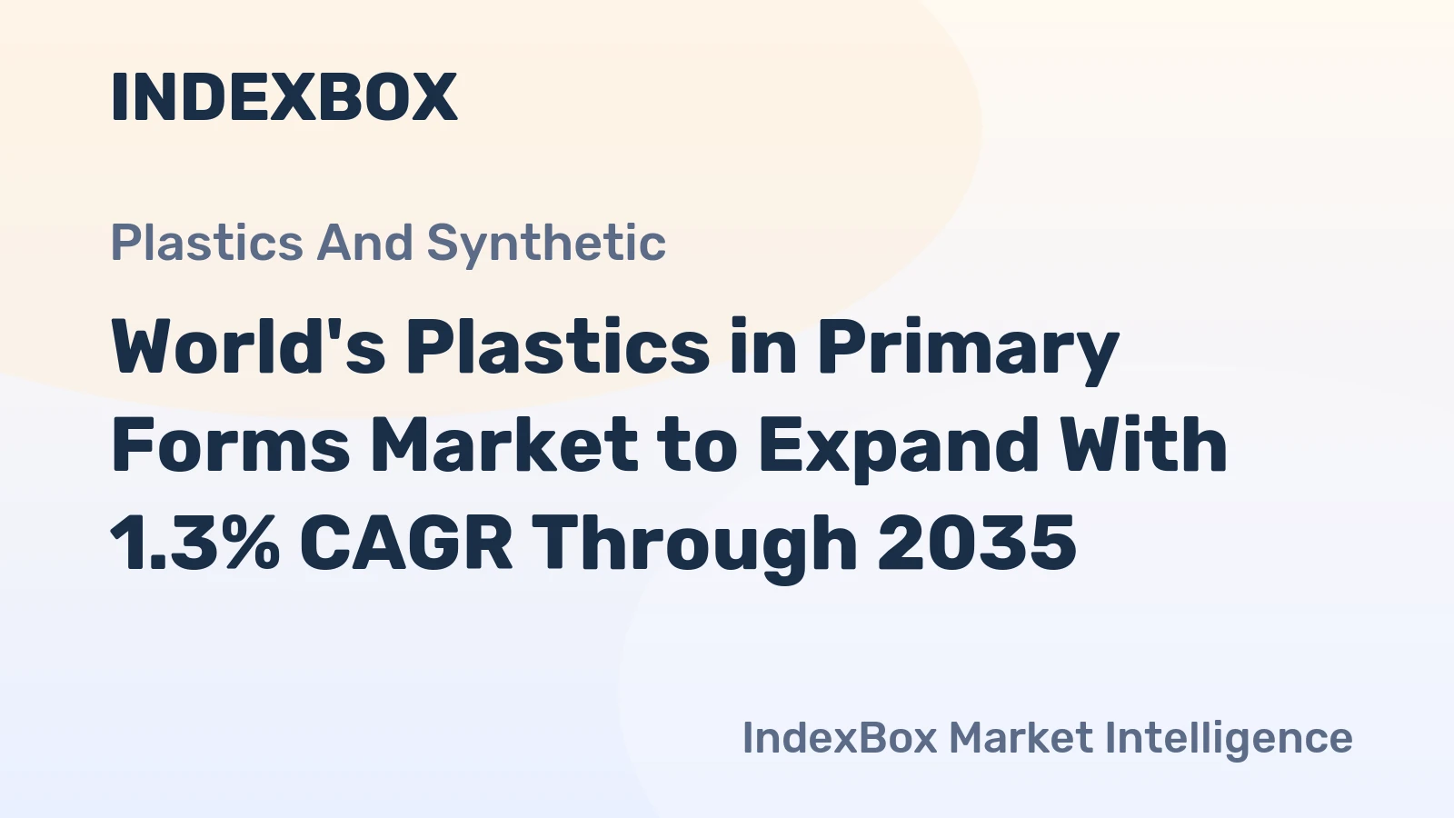 World's Plastics in Primary Forms Market to Expand With 1.3% CAGR Through 2035