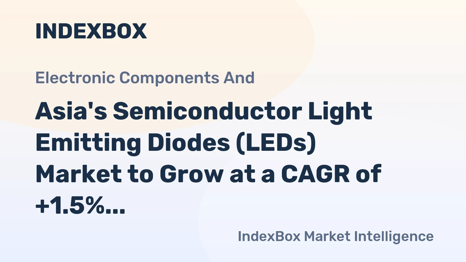 Asia's Semiconductor Light Emitting Diodes (LEDs) Market to Grow at a CAGR of +1.5%, Reaching $117.9B by 2035