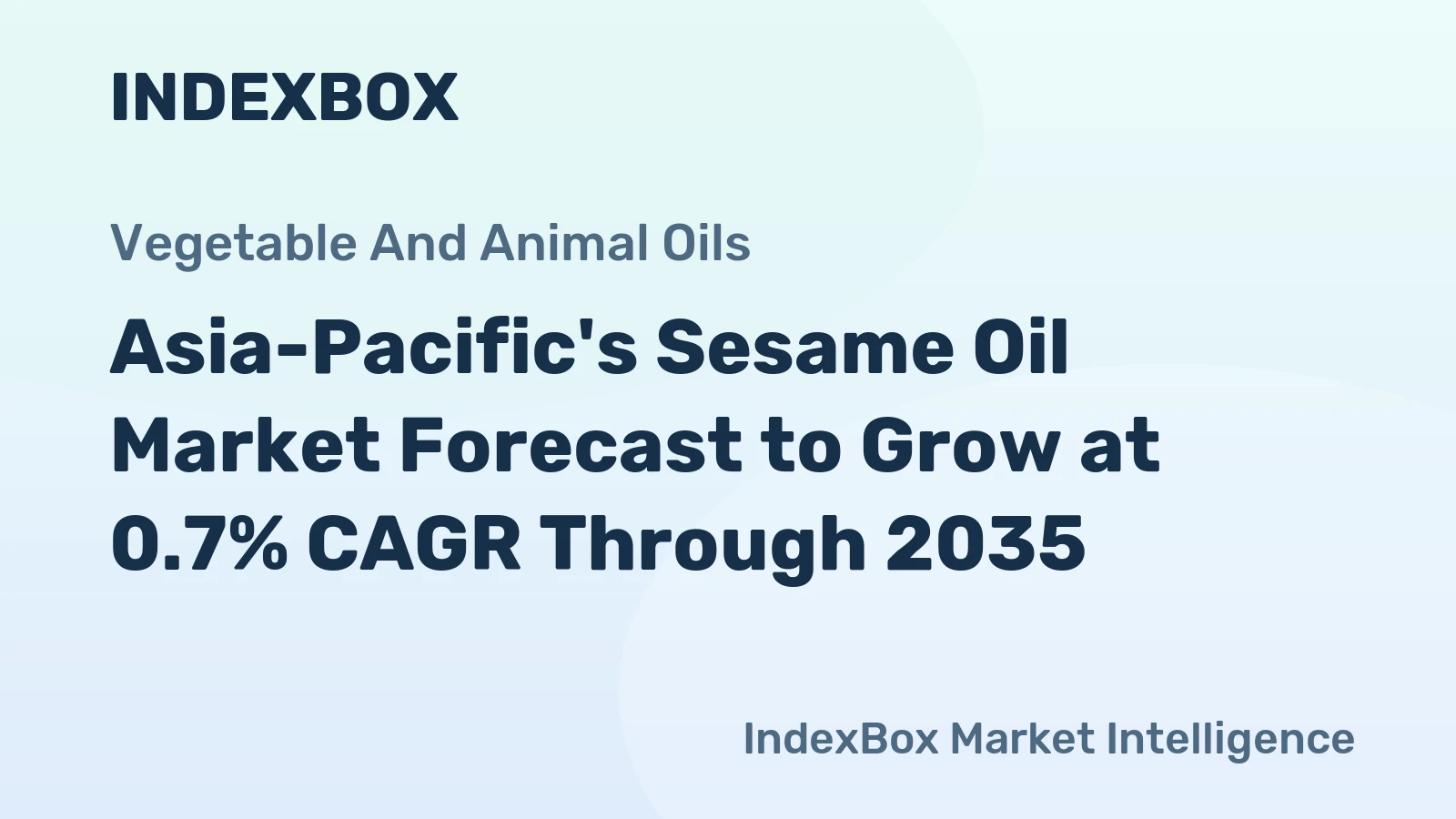 Asia-Pacific's Sesame Oil Market Forecast to Grow at 0.7% CAGR Through 2035