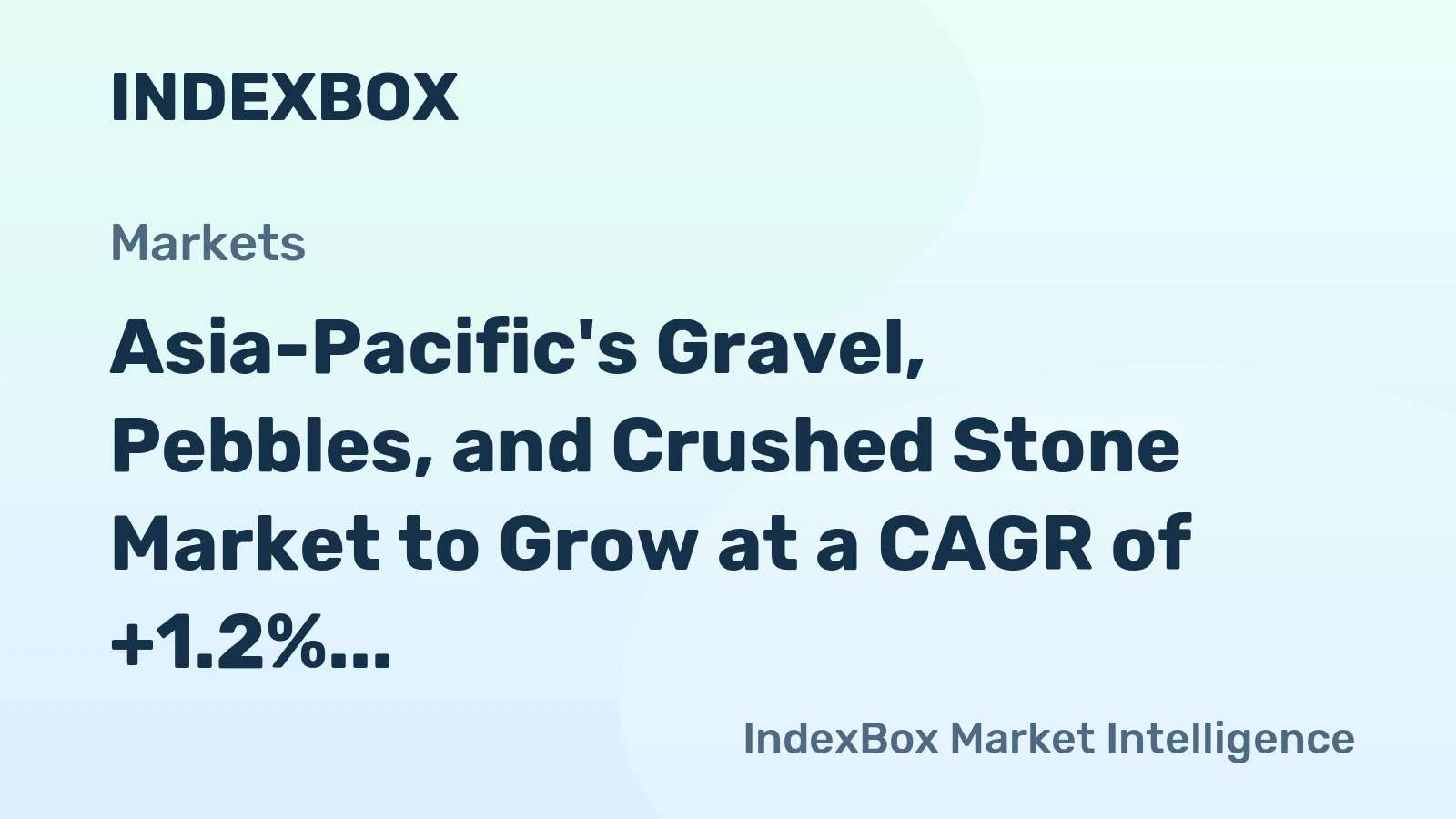 Asia-Pacific's Gravel, Pebbles, and Crushed Stone Market to Grow at a CAGR of +1.2% Over the Next Decade