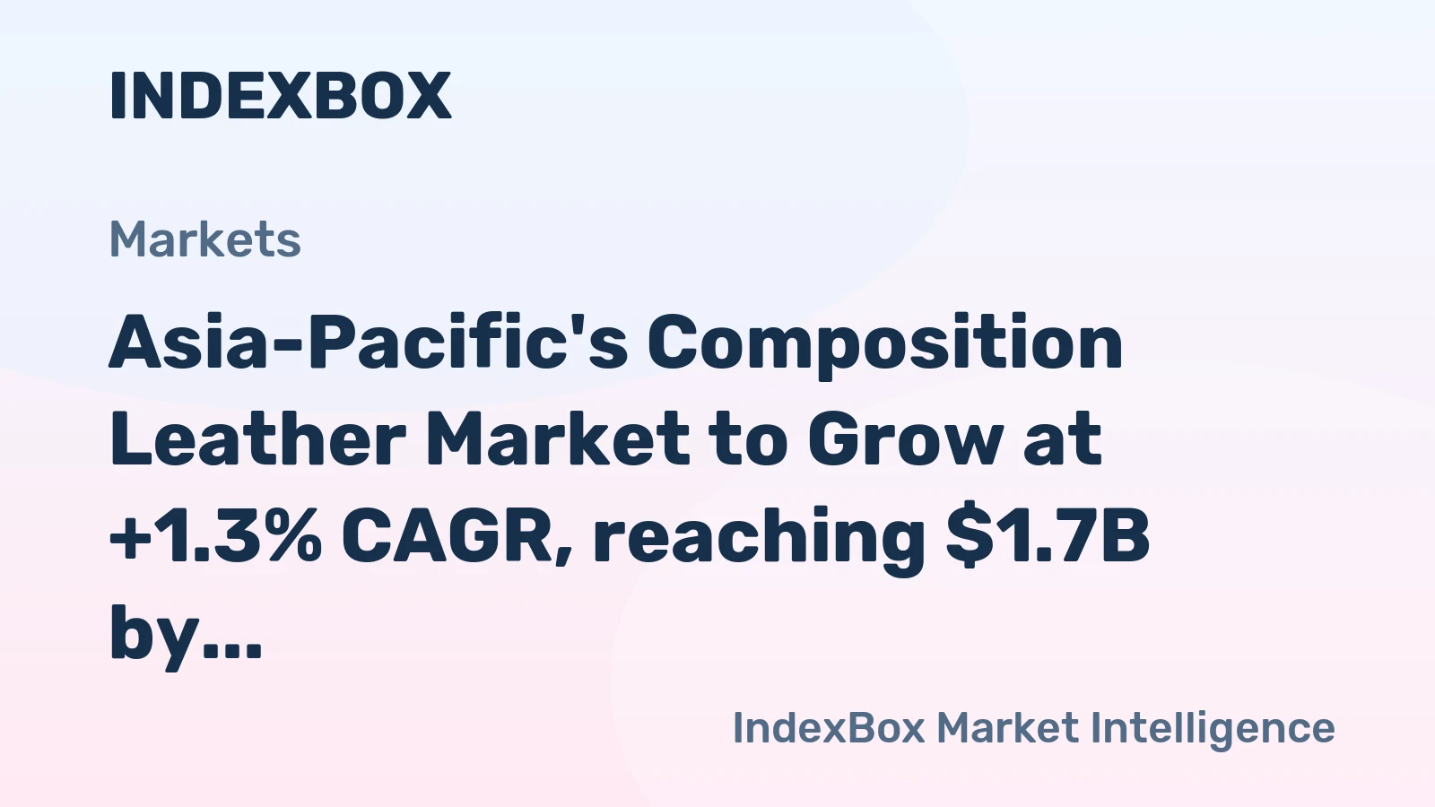 Asia-Pacific's Composition Leather Market to Grow at +1.3% CAGR, reaching $1.7B by 2035