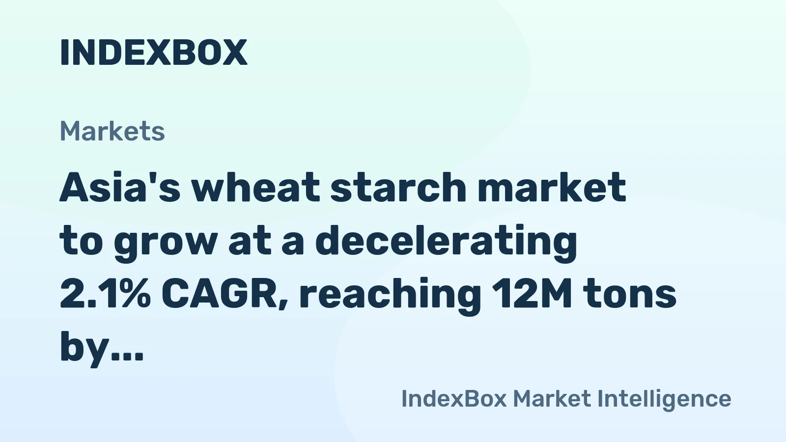 Asia's wheat starch market to grow at a decelerating 2.1% CAGR, reaching 12M tons by 2035.