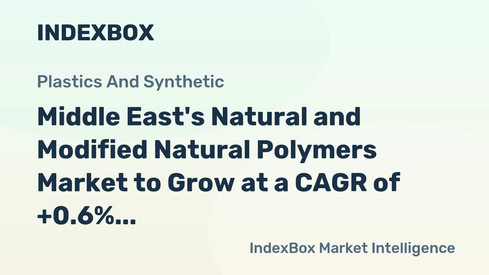Middle East's Natural and Modified Natural Polymers Market to Grow at a CAGR of +0.6% between 2024-2035