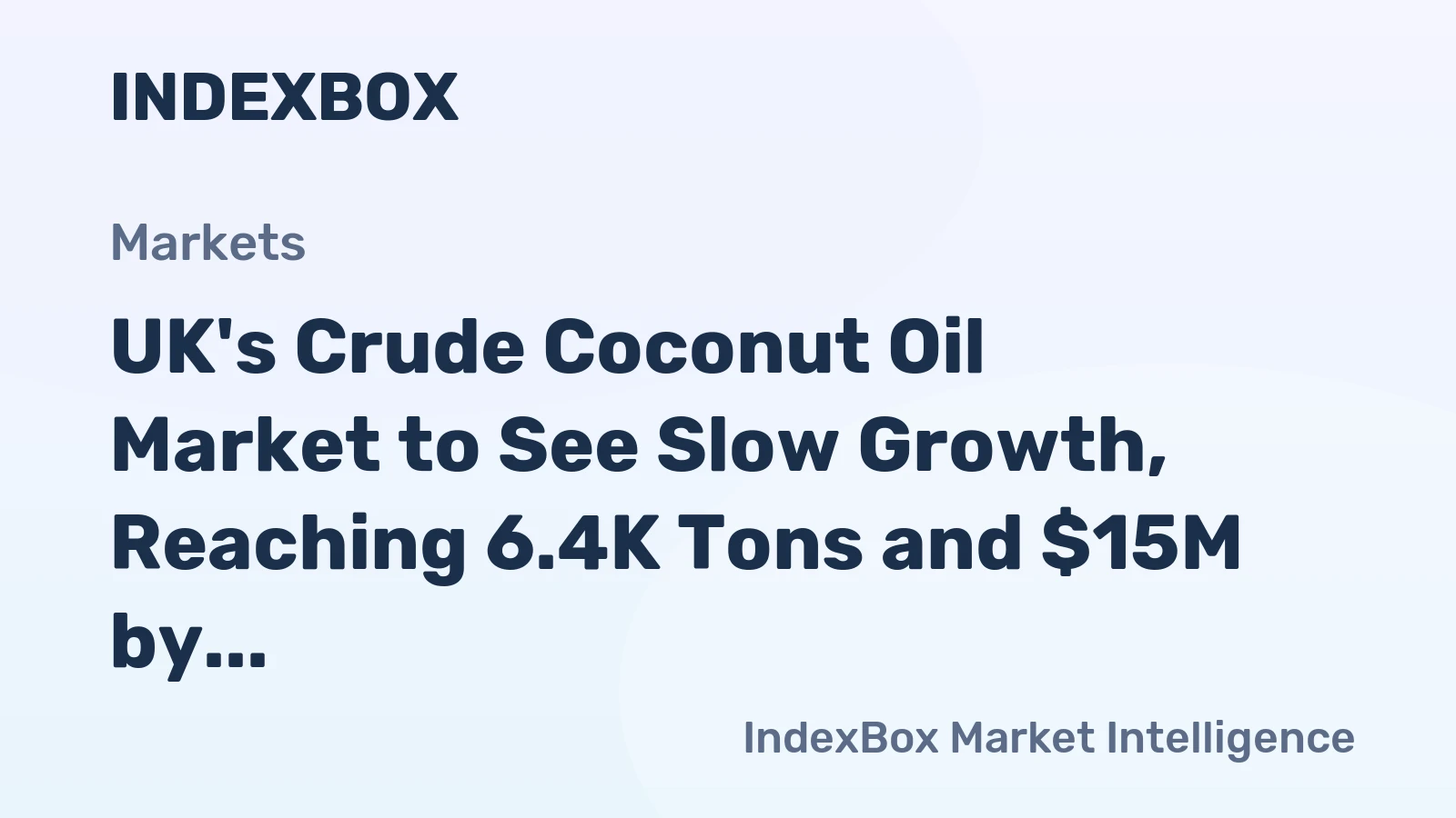 UK's Crude Coconut Oil Market to See Slow Growth, Reaching 6.4K Tons and $15M by 2035