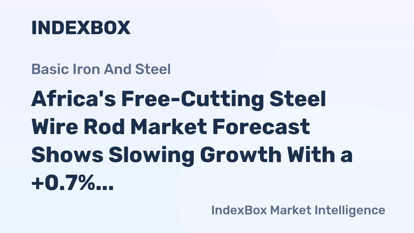 Africa's Free-Cutting Steel Wire Rod Market Forecast Shows Slowing Growth With a +0.7% Volume CAGR