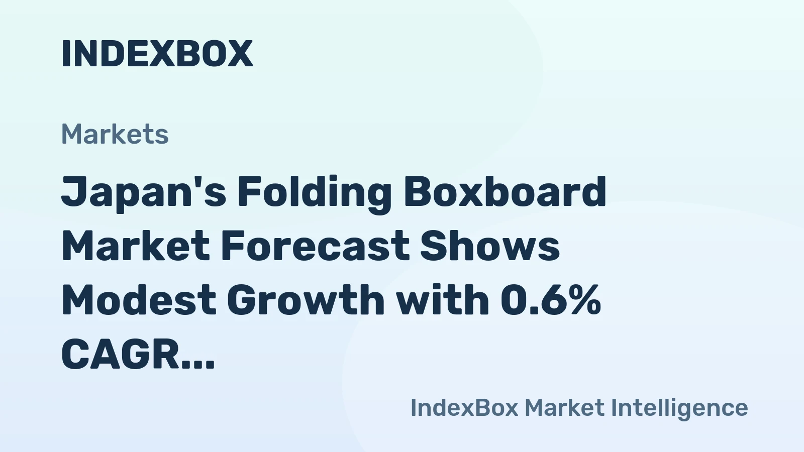 Japan's Folding Boxboard Market Forecast Shows Modest Growth with 0.6% CAGR Through 2035