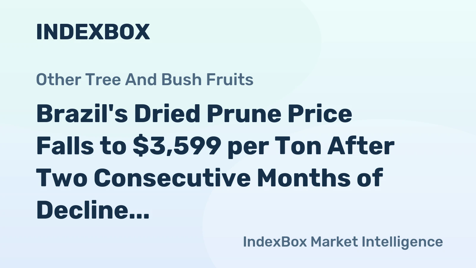 Brazil's Dried Prune Price Falls to $3,599 per Ton After Two Consecutive Months of Decline