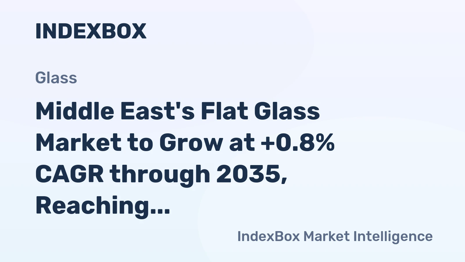 Middle East's Flat Glass Market to Grow at +0.8% CAGR through 2035, Reaching 361M Square Meters