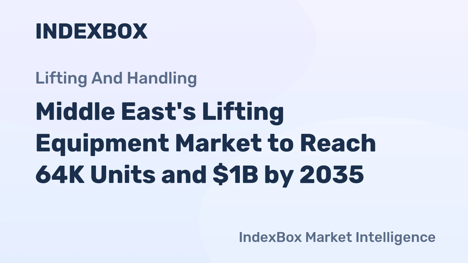 Middle East's Lifting Equipment Market to Reach 64K Units and $1B by 2035