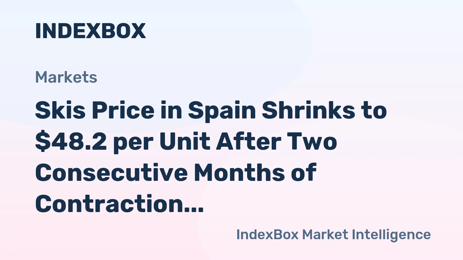 Skis Price in Spain Shrinks to $48.2 per Unit After Two Consecutive Months of Contraction