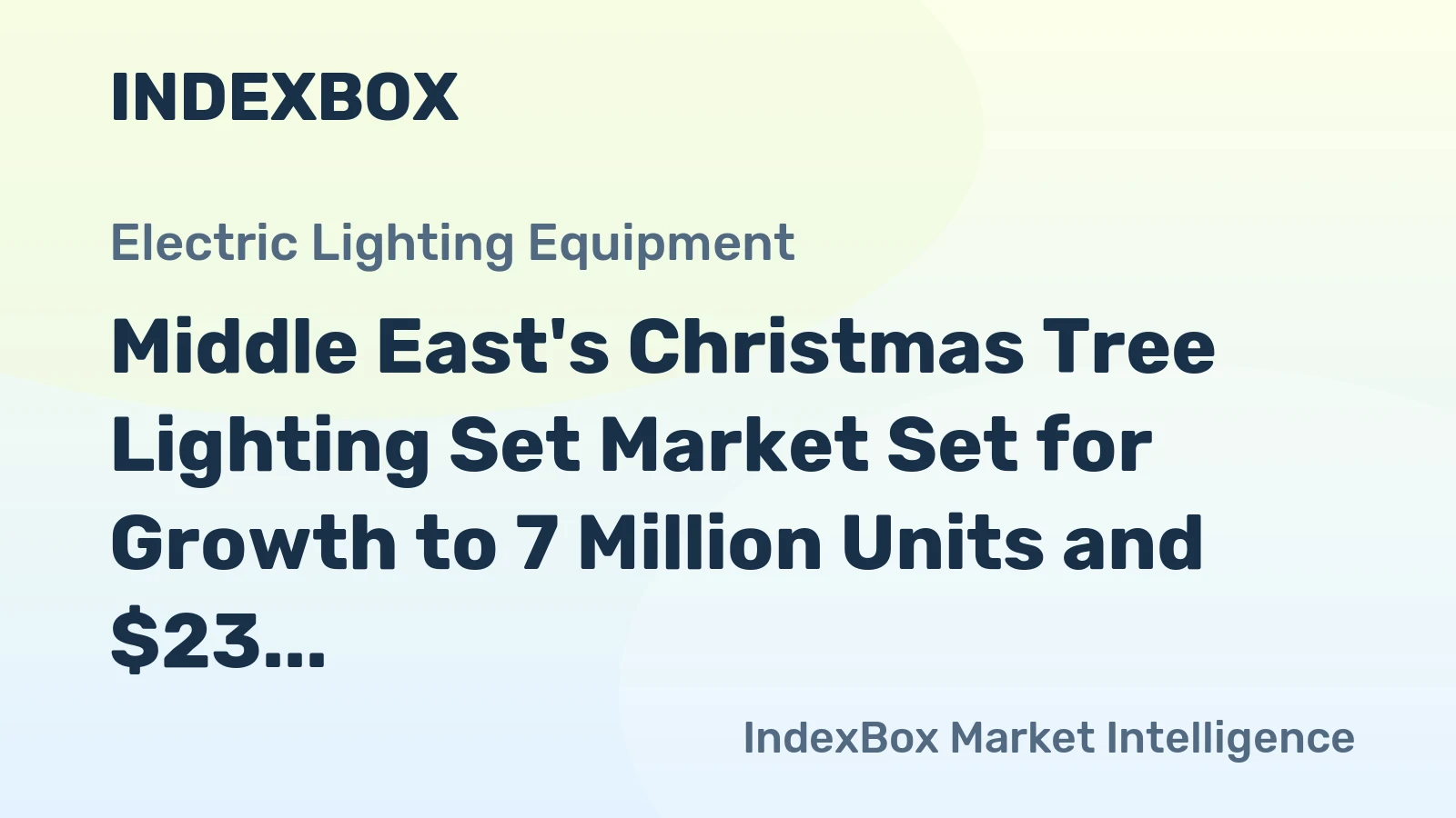Middle East's Christmas Tree Lighting Set Market Set for Growth to 7 Million Units and $23 Million in Value