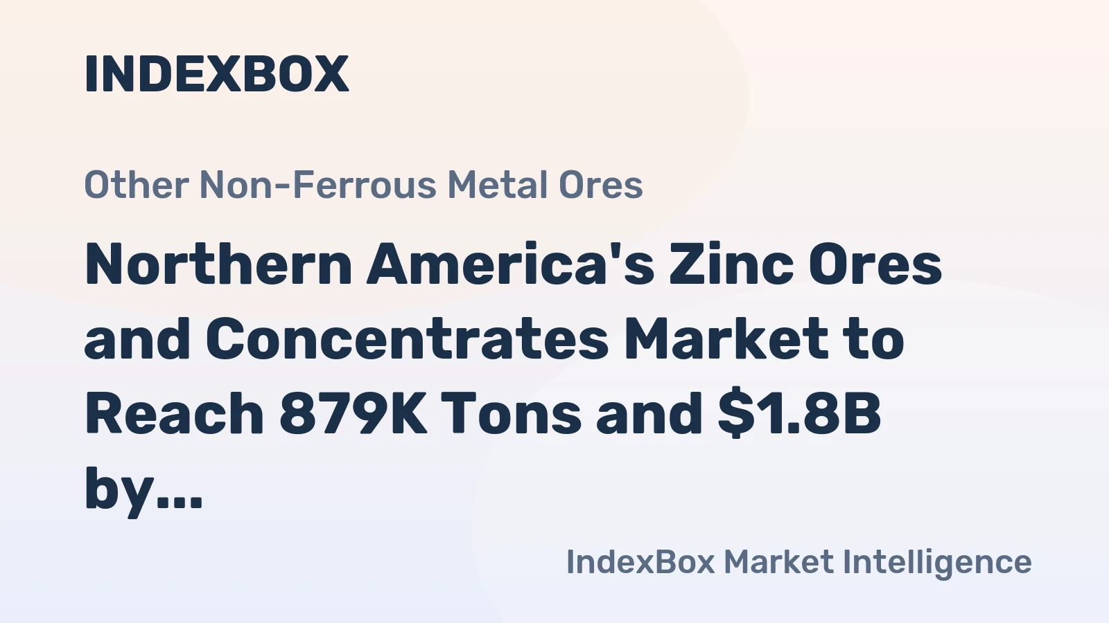 Northern America's Zinc Ores and Concentrates Market to Reach 879K Tons and $1.8B by 2035