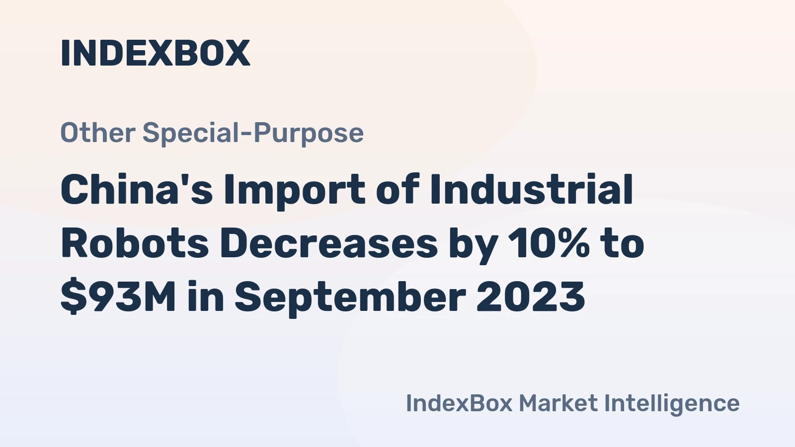 China's Import of Industrial Robots Decreases by 10% to $93M in September 2023