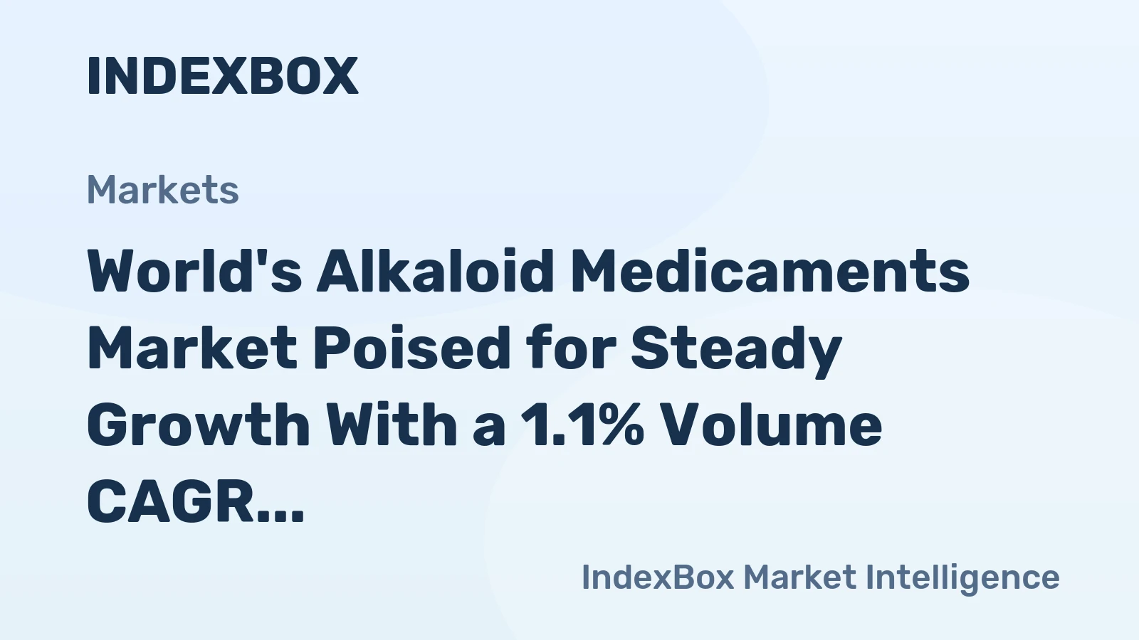 World's Alkaloid Medicaments Market Poised for Steady Growth With a 1.1% Volume CAGR Through 2035