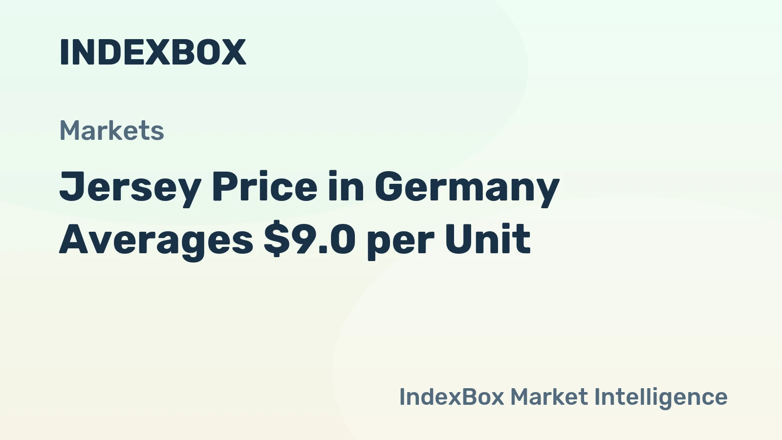 Jersey Price in Germany Averages $9.0 per Unit