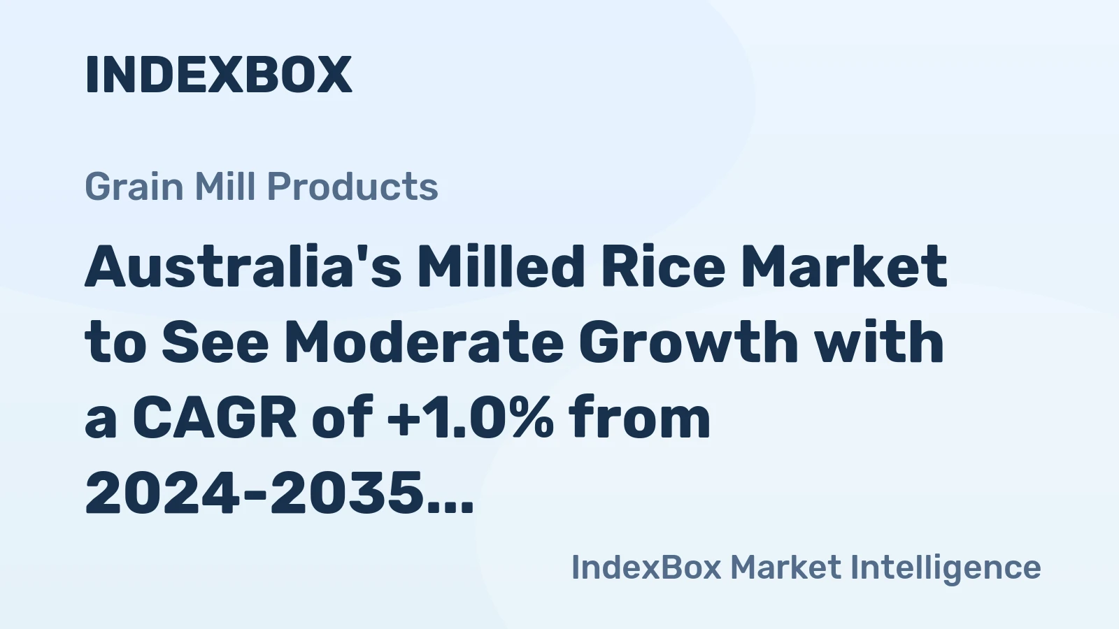 Australia's Milled Rice Market to See Moderate Growth with a CAGR of +1.0% from 2024-2035