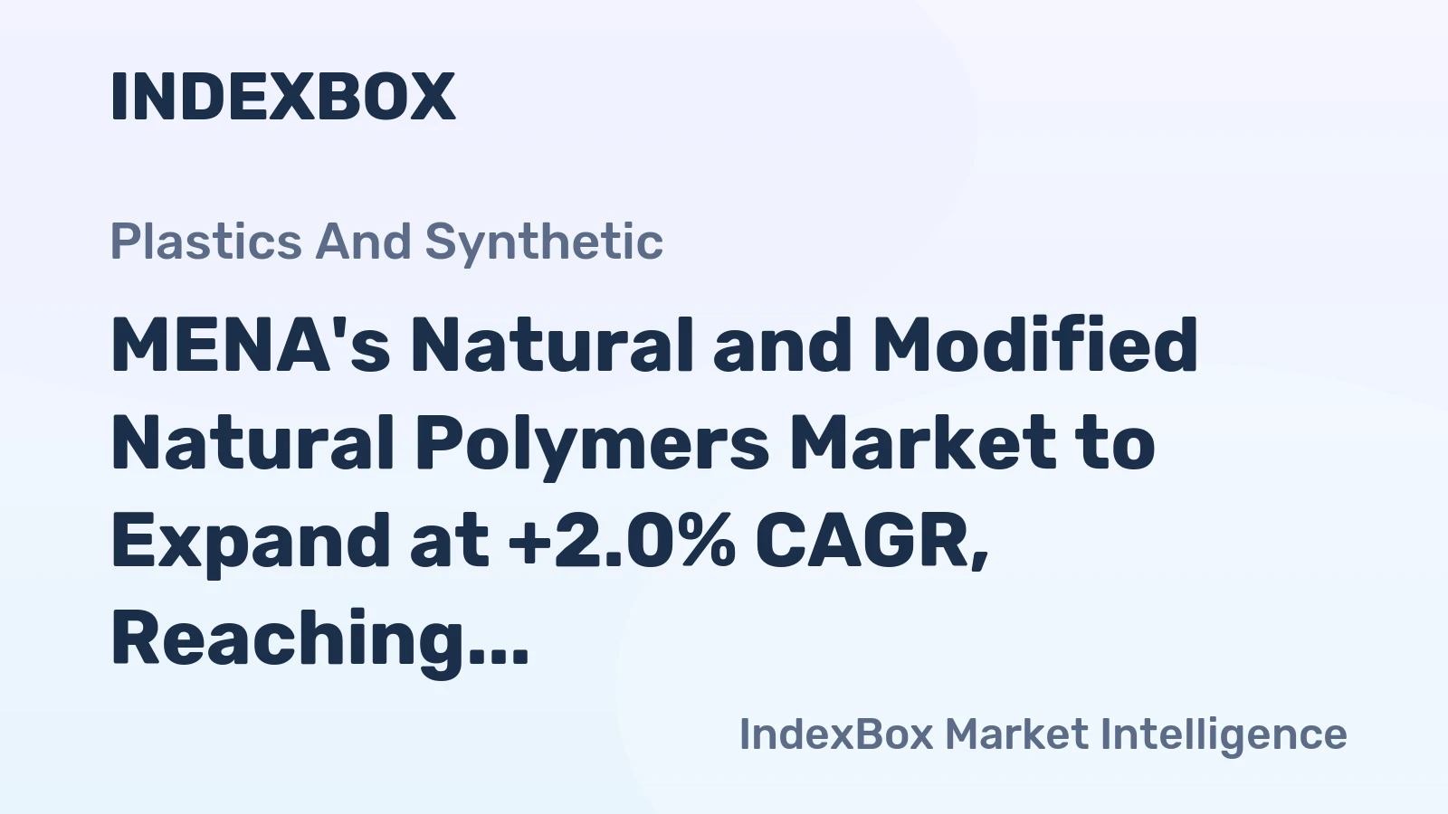 MENA's Natural and Modified Natural Polymers Market to Expand at +2.0% CAGR, Reaching $3.8B by 2035