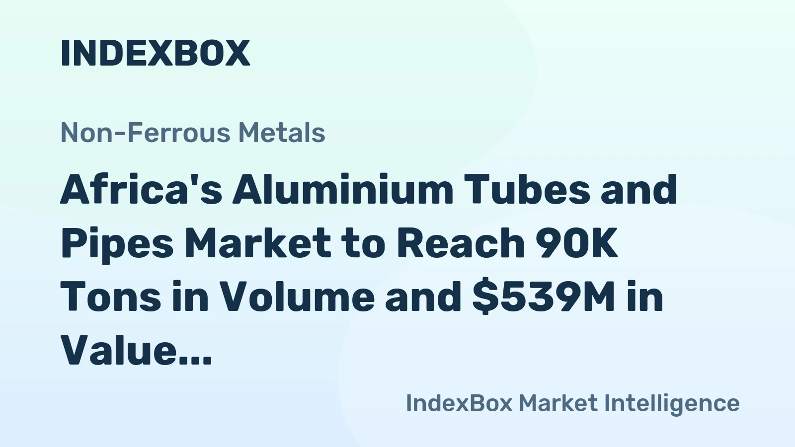 Africa's Aluminium Tubes and Pipes Market to Reach 90K Tons in Volume and $539M in Value by 2035