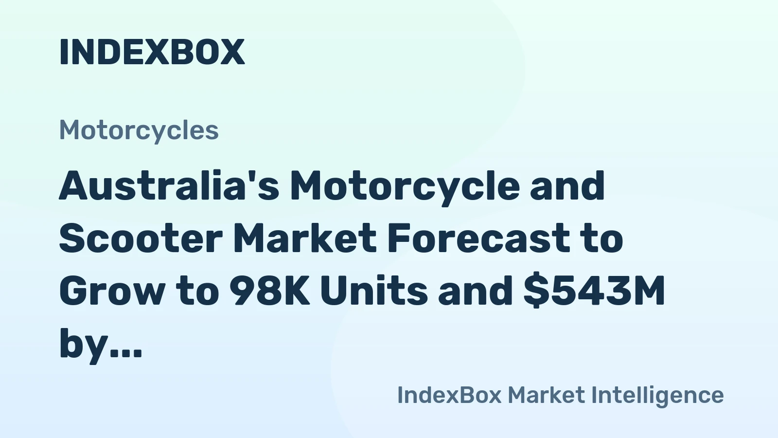 Australia's Motorcycle and Scooter Market Forecast to Grow to 98K Units and $543M by 2035