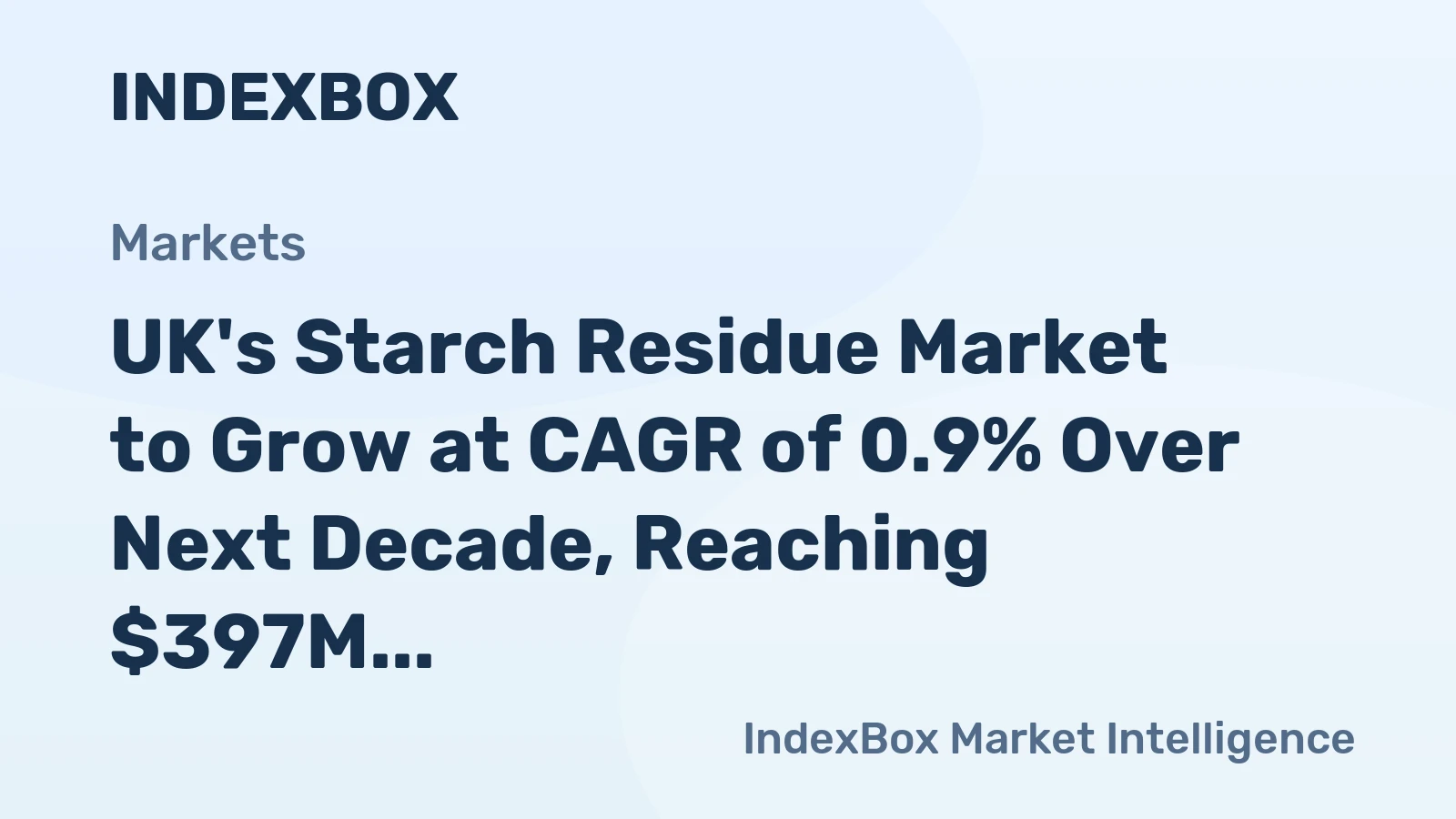UK's Starch Residue Market to Grow at CAGR of 0.9% Over Next Decade, Reaching $397M by 2035