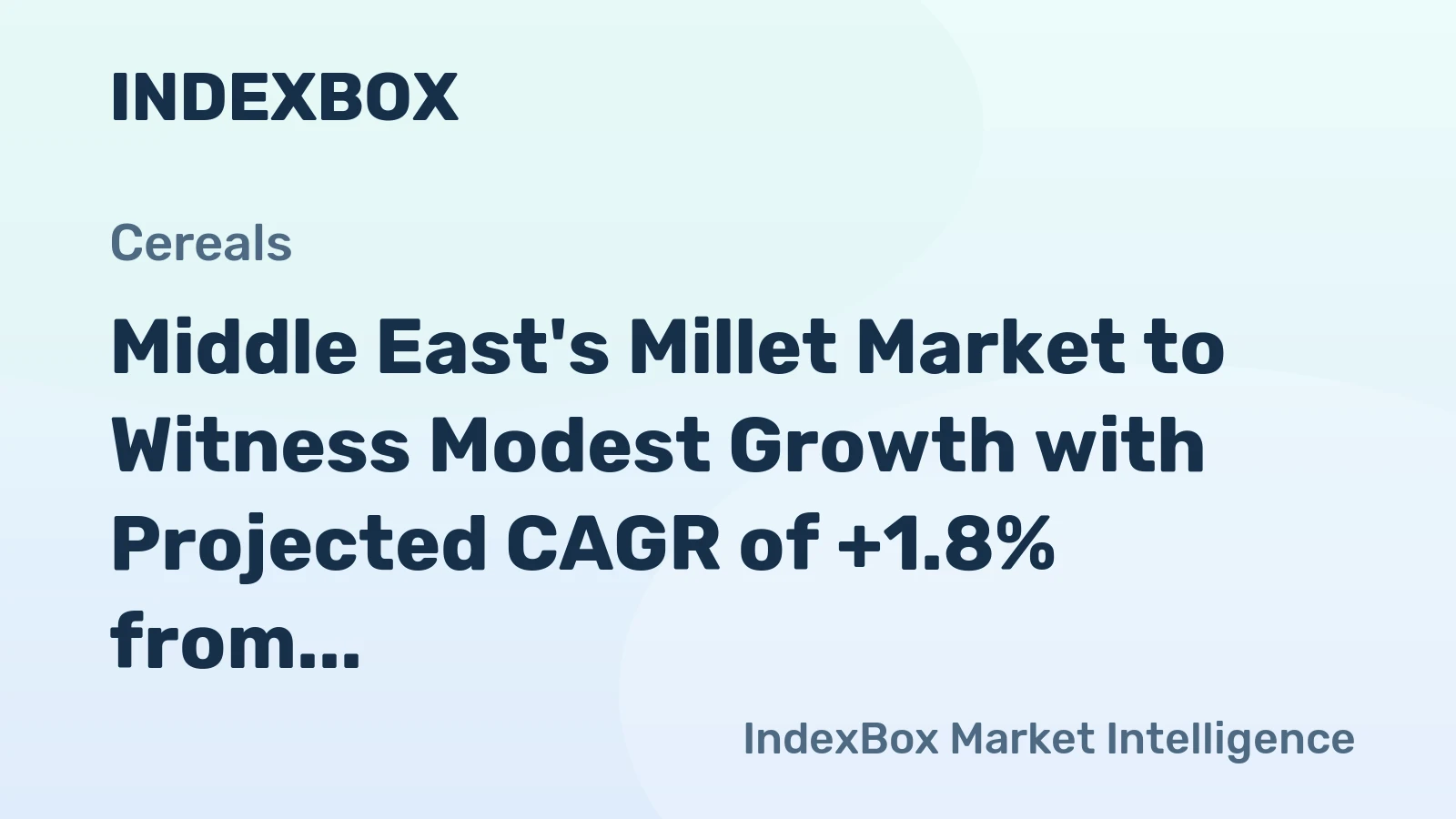 Middle East's Millet Market to Witness Modest Growth with Projected CAGR of +1.8% from 2024 to 2035