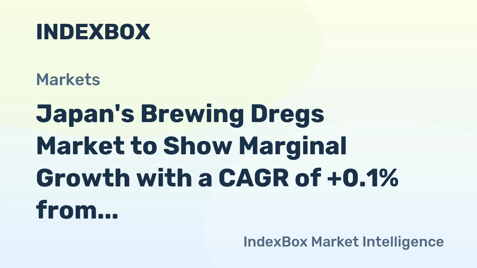 Japan's Brewing Dregs Market to Show Marginal Growth with a CAGR of +0.1% from 2024 to 2035