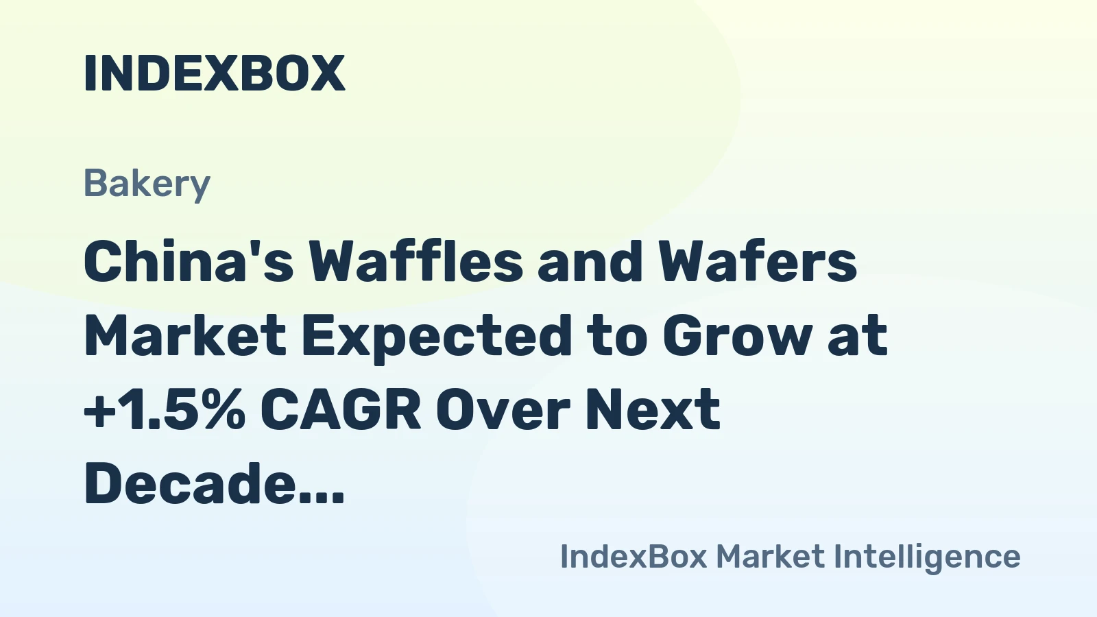 China's Waffles and Wafers Market Expected to Grow at +1.5% CAGR Over Next Decade