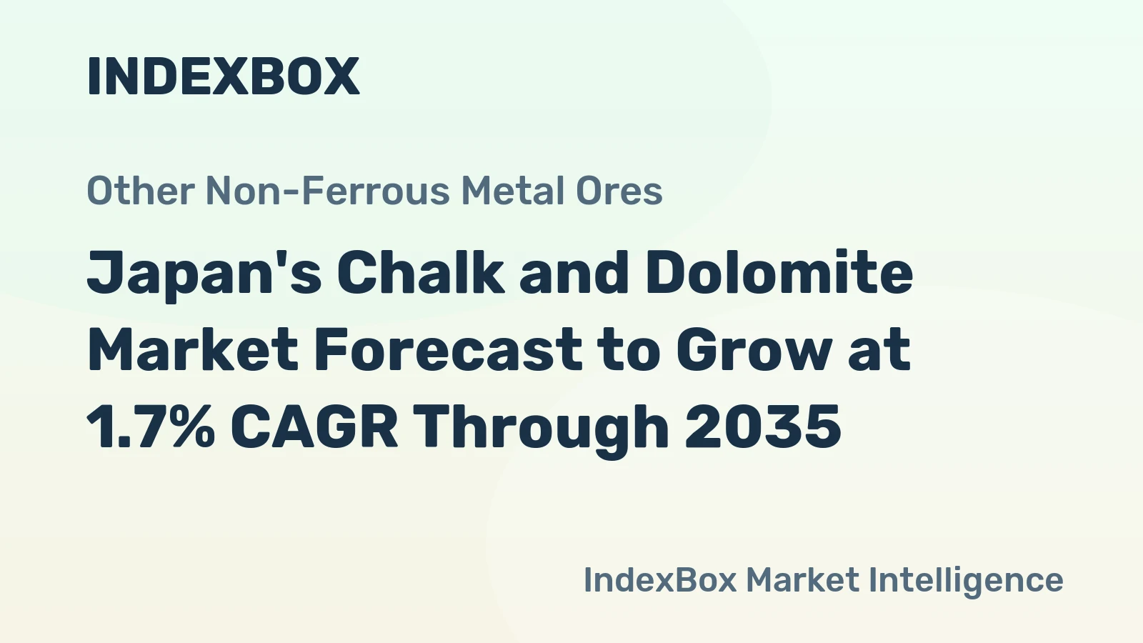 Japan's Chalk and Dolomite Market Forecast to Grow at 1.7% CAGR Through 2035