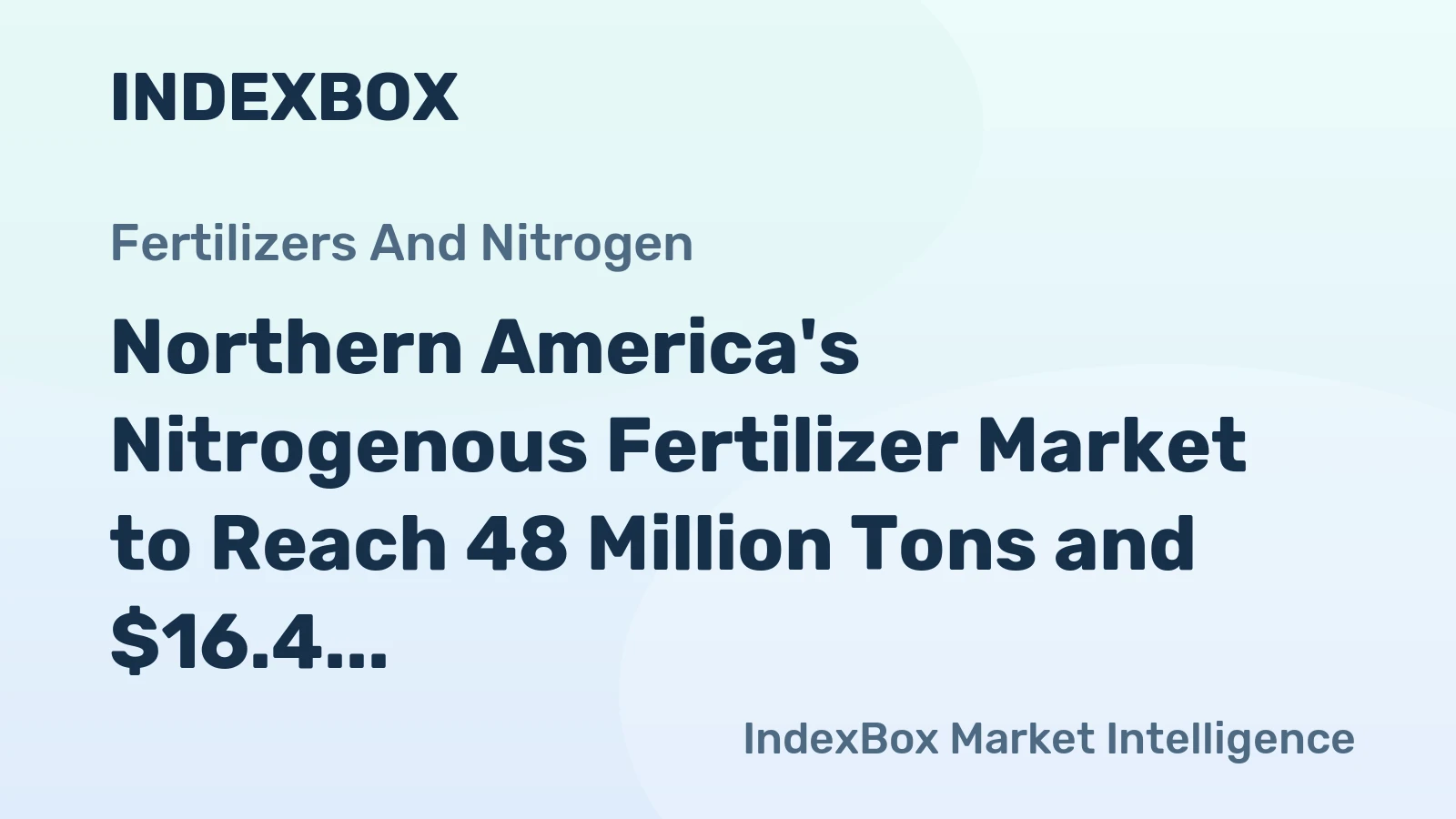 Northern America's Nitrogenous Fertilizer Market to Reach 48 Million Tons and $16.4 Billion by 2035