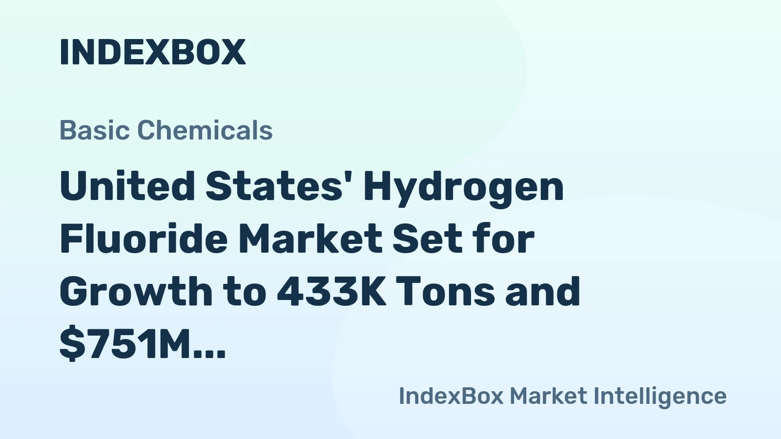 United States' Hydrogen Fluoride Market Set for Growth to 433K Tons and $751M Value