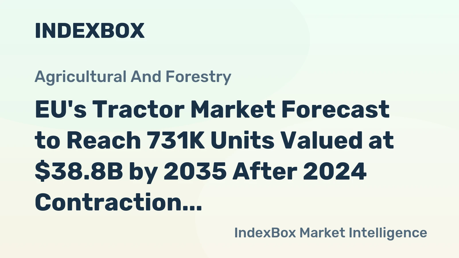 EU's Tractor Market Forecast to Reach 731K Units Valued at $38.8B by 2035 After 2024 Contraction