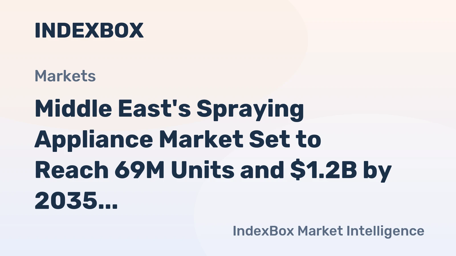 Middle East's Spraying Appliance Market Set to Reach 69M Units and $1.2B by 2035