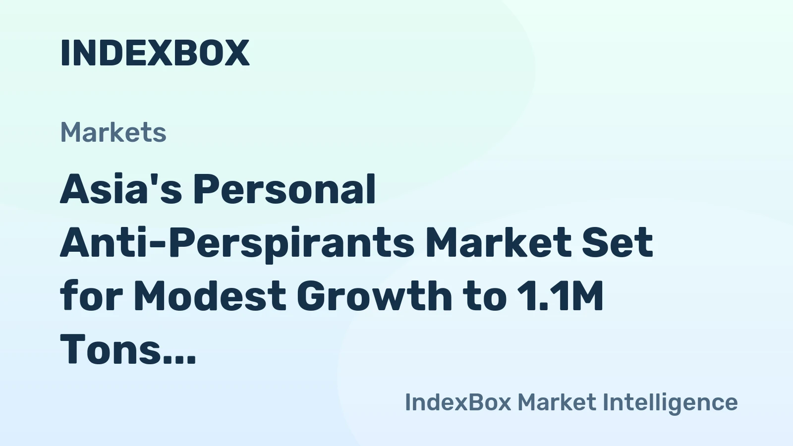Asia's Personal Anti-Perspirants Market Set for Modest Growth to 1.1M Tons and $8.3B by 2035
