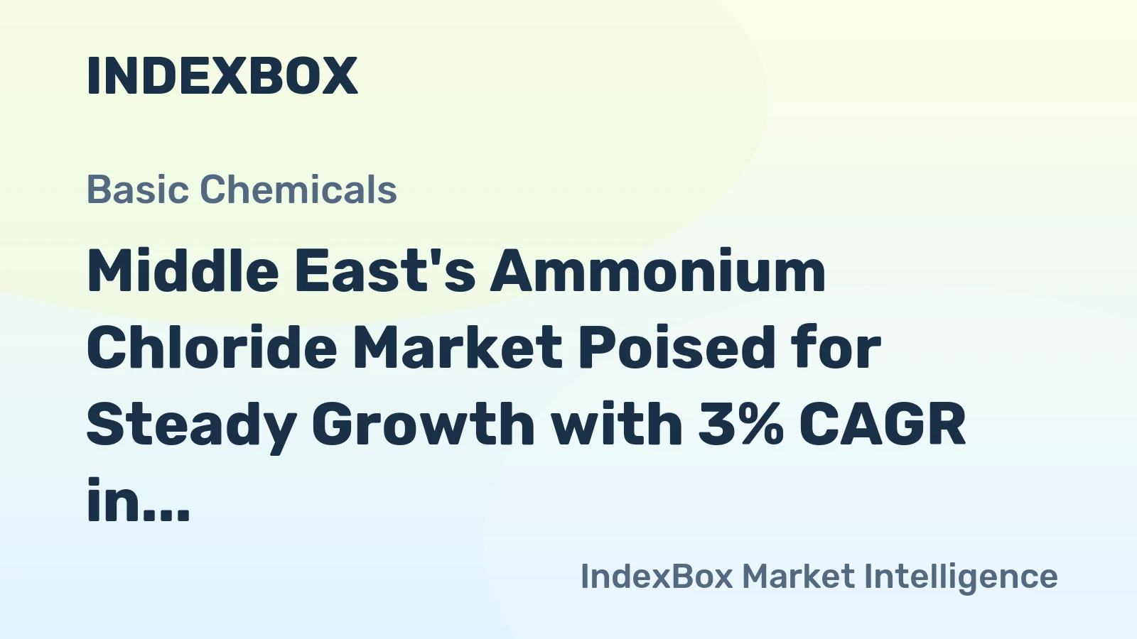 Middle East's Ammonium Chloride Market Poised for Steady Growth with 3% CAGR in Value