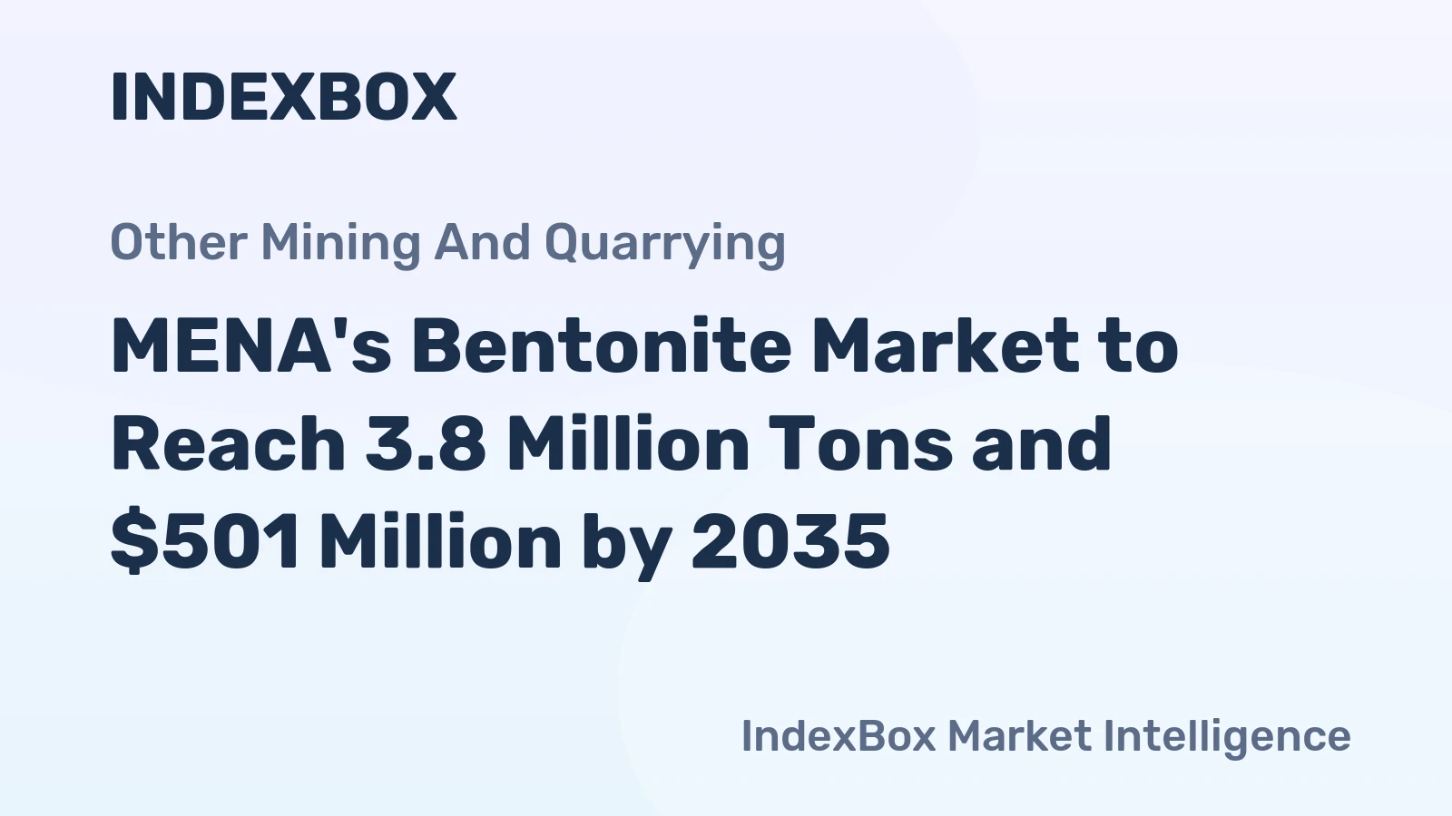 MENA's Bentonite Market to Reach 3.8 Million Tons and $501 Million by 2035