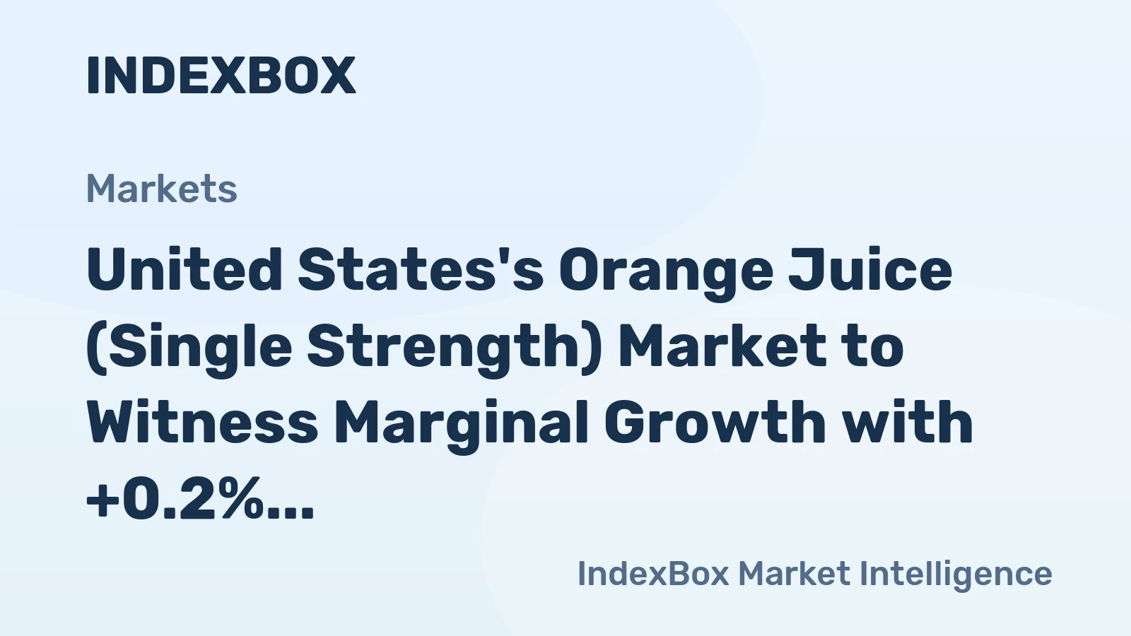 United States's Orange Juice (Single Strength) Market to Witness Marginal Growth with +0.2% CAGR From 2024 to 2035