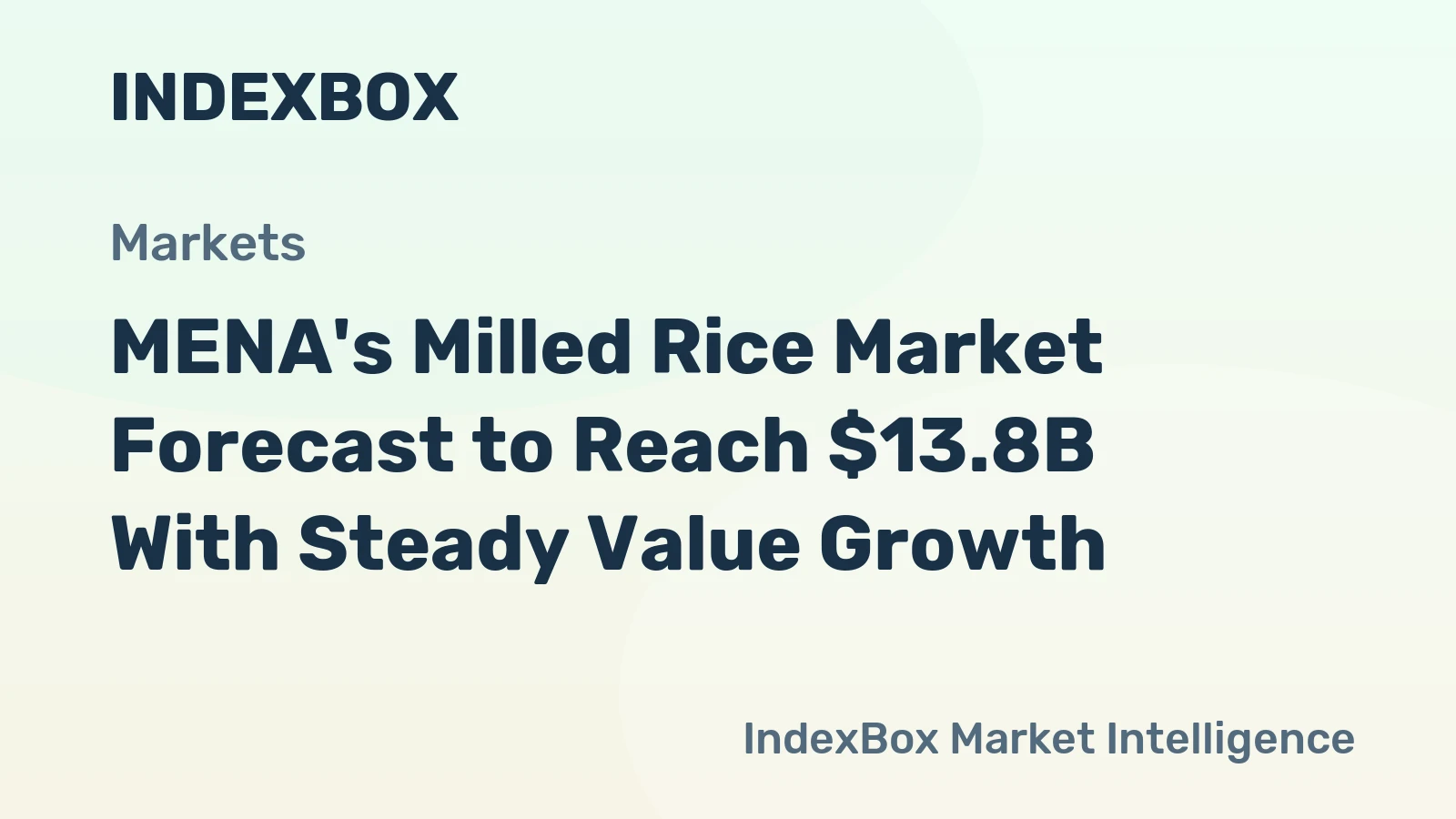 MENA's Milled Rice Market Forecast to Reach $13.8B With Steady Value Growth