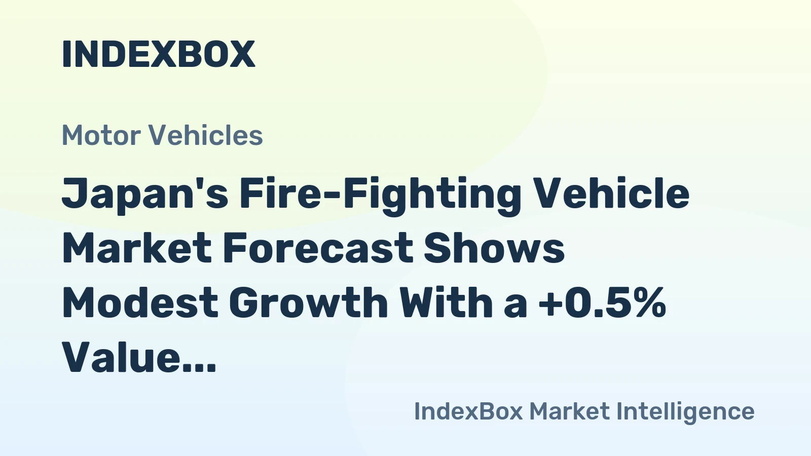 Japan's Fire-Fighting Vehicle Market Forecast Shows Modest Growth With a +0.5% Value CAGR