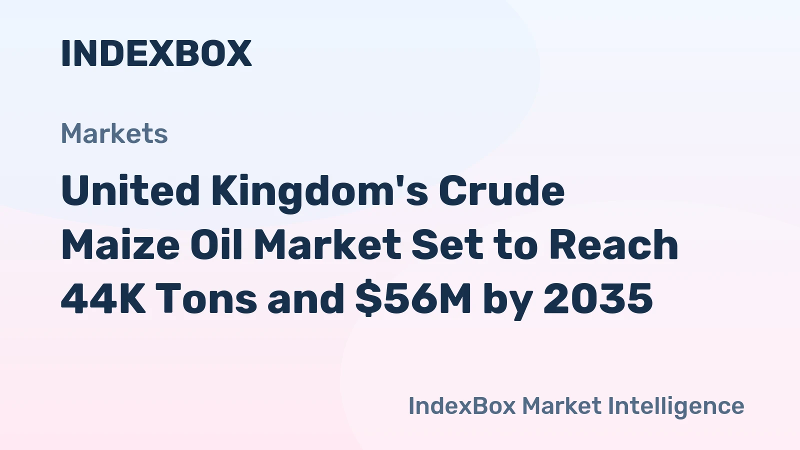 United Kingdom's Crude Maize Oil Market Set to Reach 44K Tons and $56M by 2035