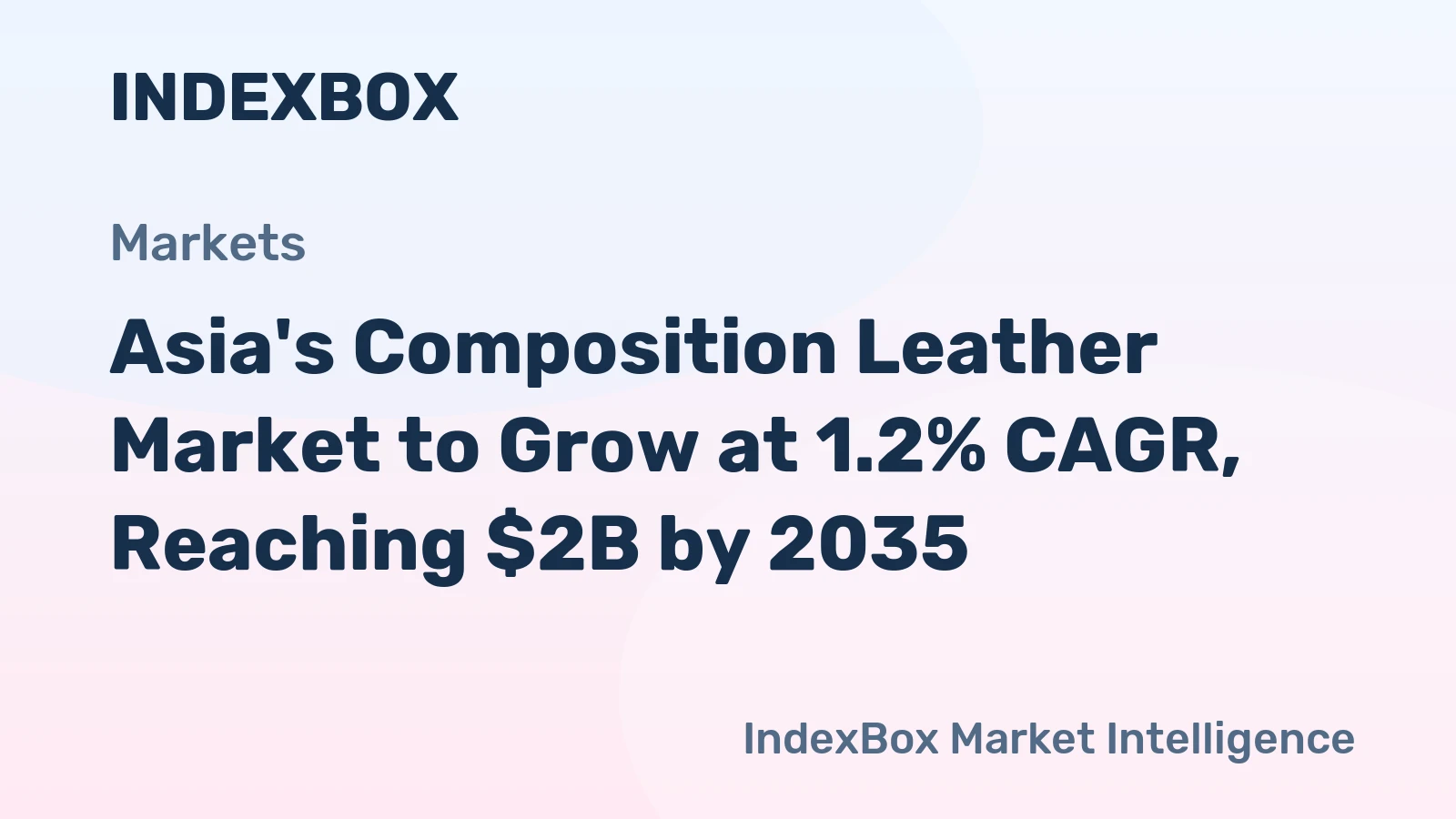 Asia's Composition Leather Market to Grow at 1.2% CAGR, Reaching $2B by 2035
