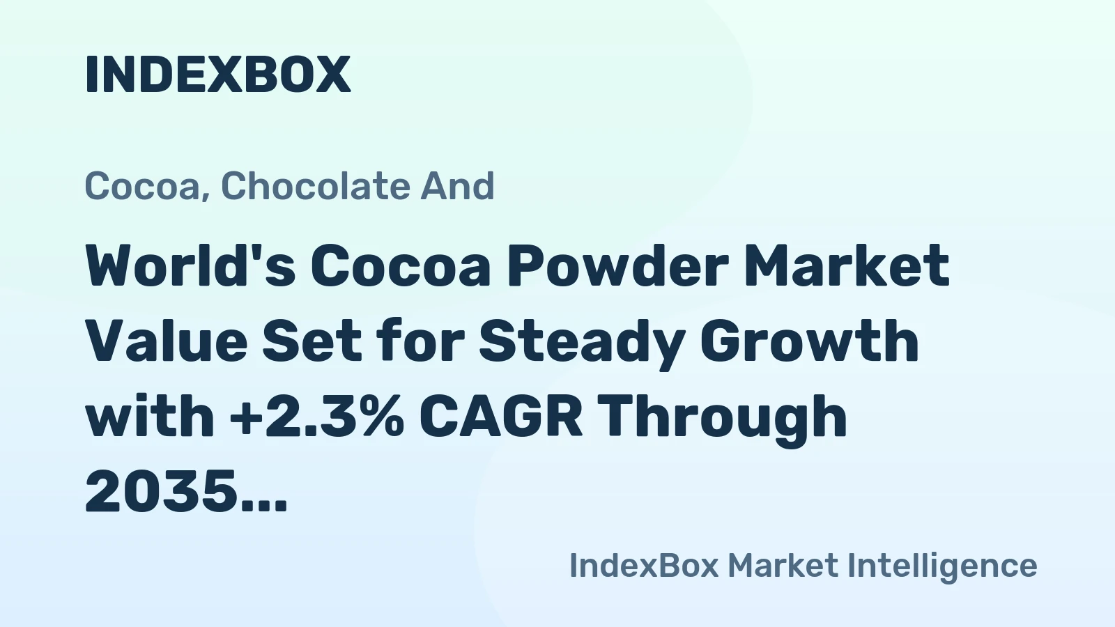 World's Cocoa Powder Market Value Set for Steady Growth with +2.3% CAGR Through 2035