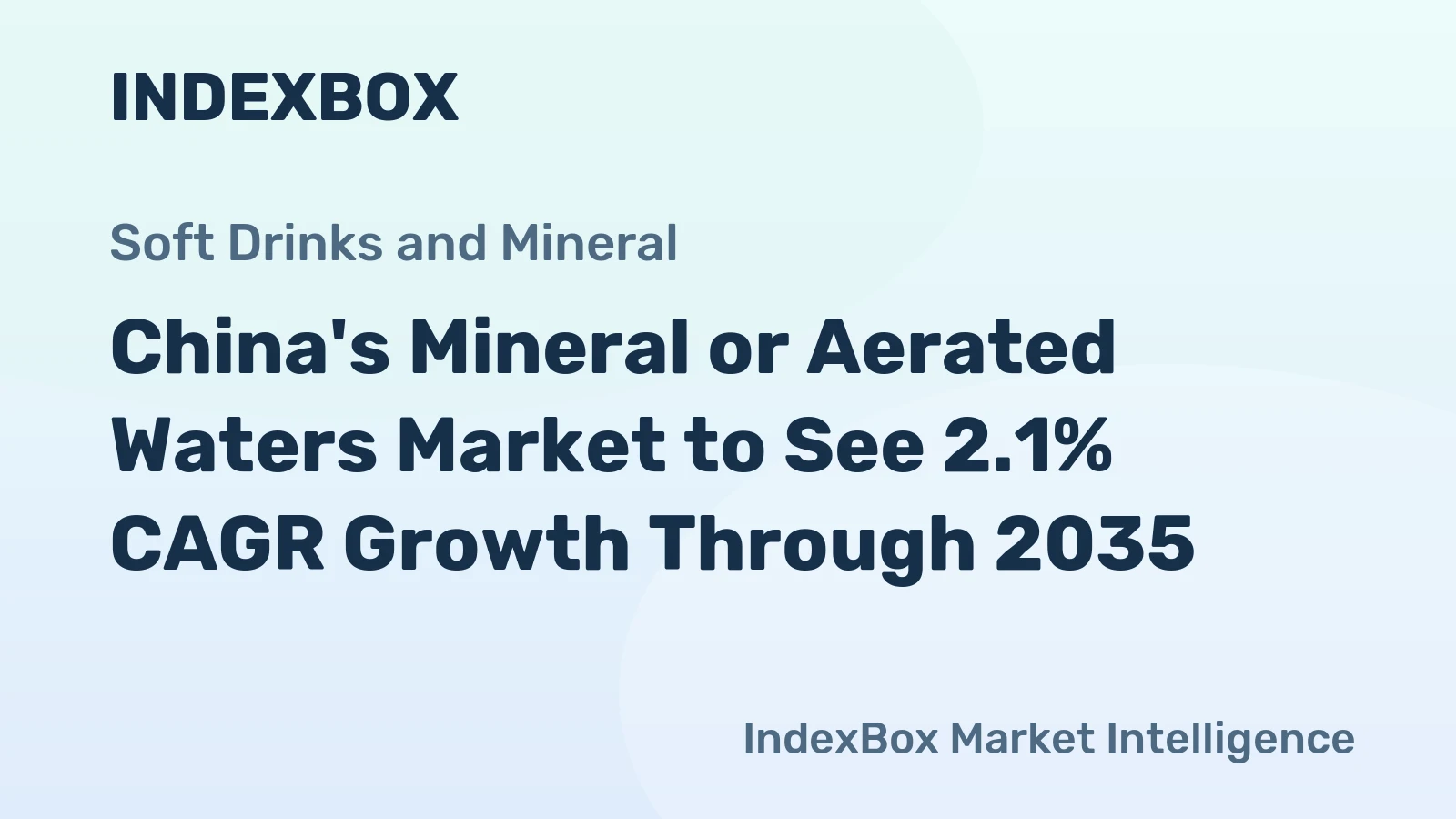 China's Mineral or Aerated Waters Market to See 2.1% CAGR Growth Through 2035